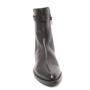 Isabelle | Shoes | Isabelle 334a Black Leather Zip Pointy Ankle Heel ...